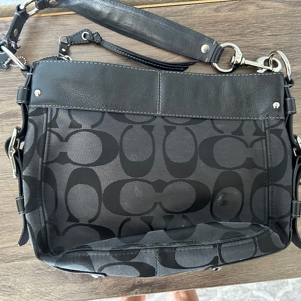 Coach Zoe Signature Jacquard Leather Shoulder Bag (F0… - Gem